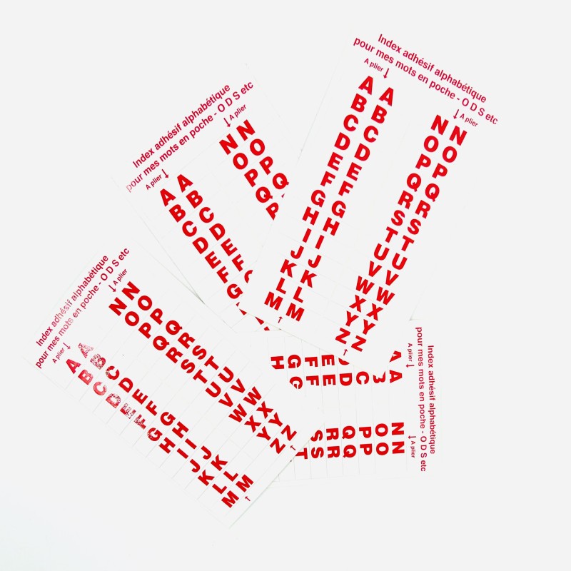 Index alphabétique adhésif