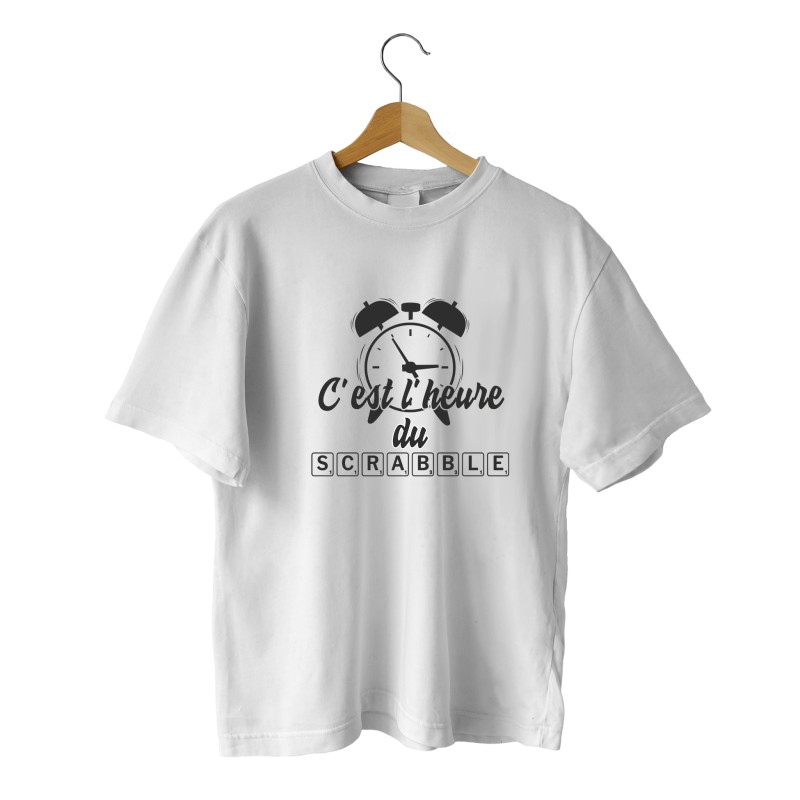 Tee shirt "C'est l'heure du scrabble" - Mixte
